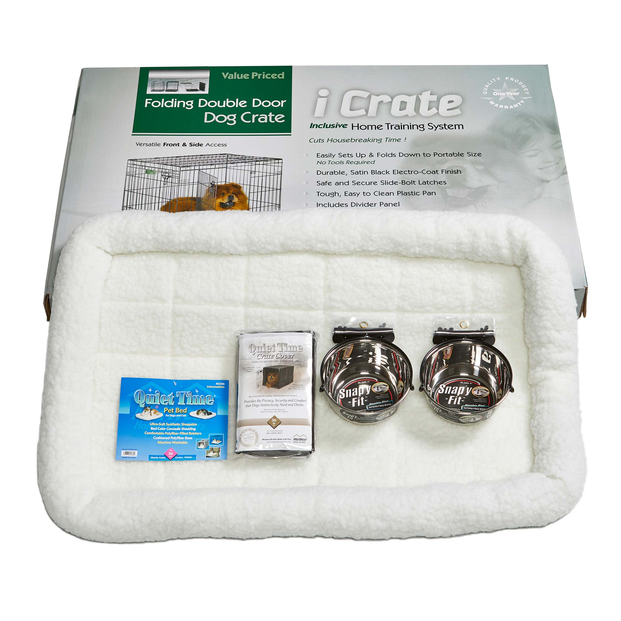 Midwest iCrate Dog Crate Kit Large 36″ x 23″ x 25″ – 1536DD-KIT – Pet ...