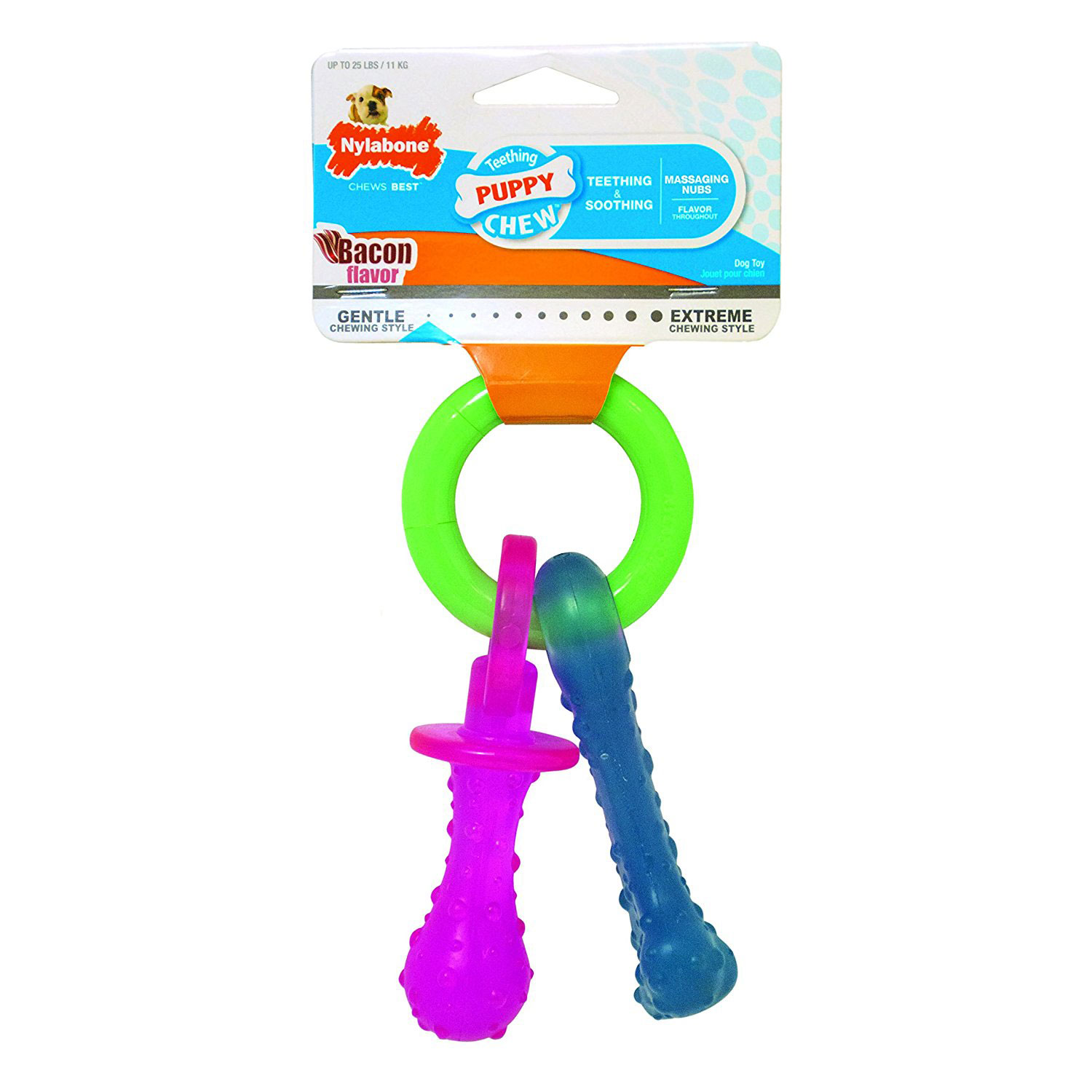 Nylabone Puppy Chew Teething Pacifier Extra Small 4″ x 2.75″ x 2 ...