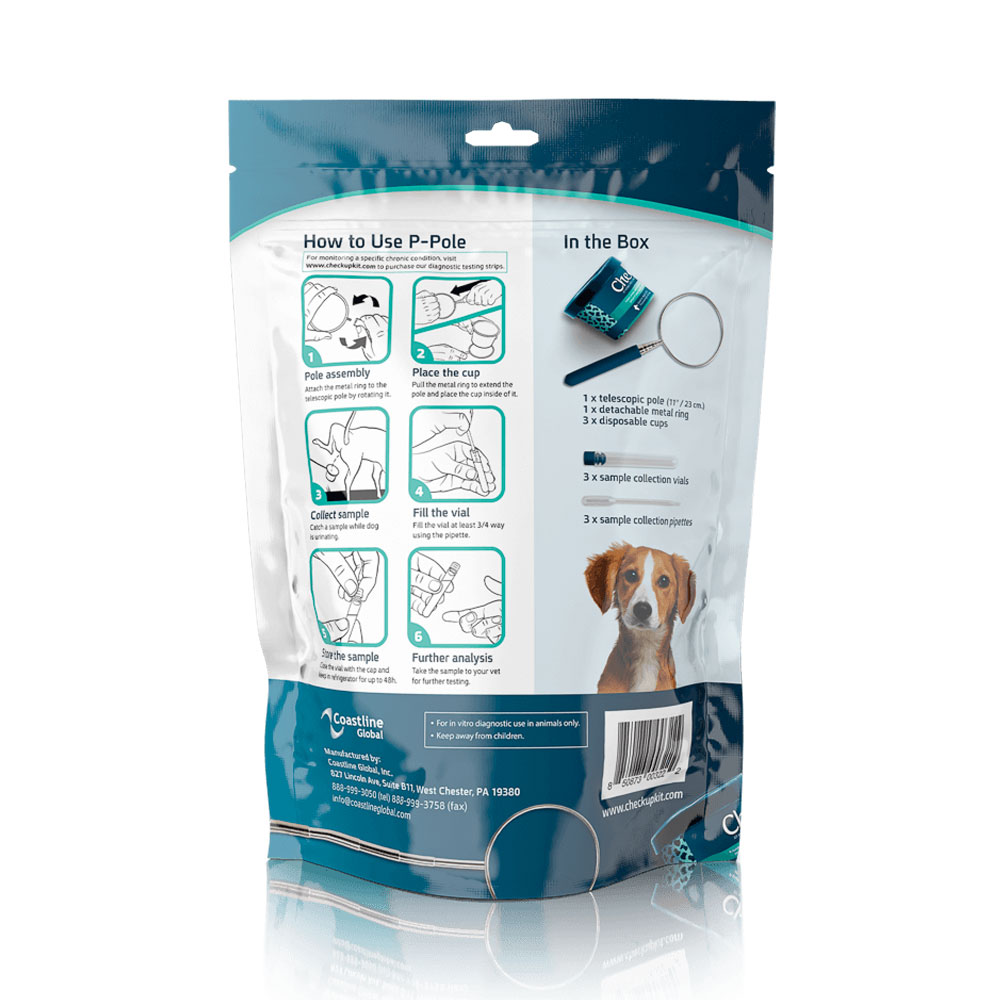 Coastline Global P-Pole Dog Urine Sample Collection Kit 3″ x 7″ x 8.5 ...