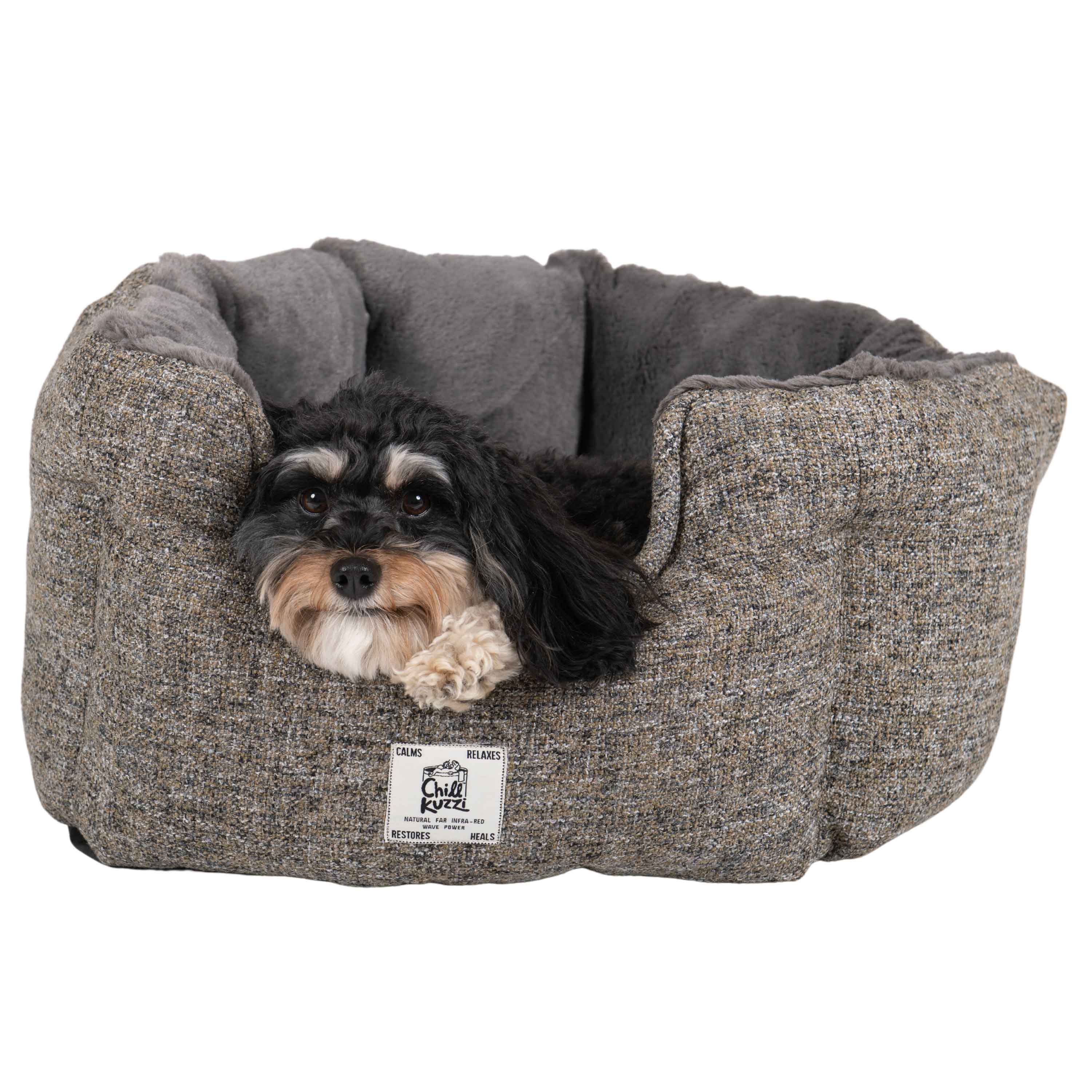 DGS Pet Products Chill Kuzzi FIR Round Bed Small Grey 23″ x 23″ x 12 ...