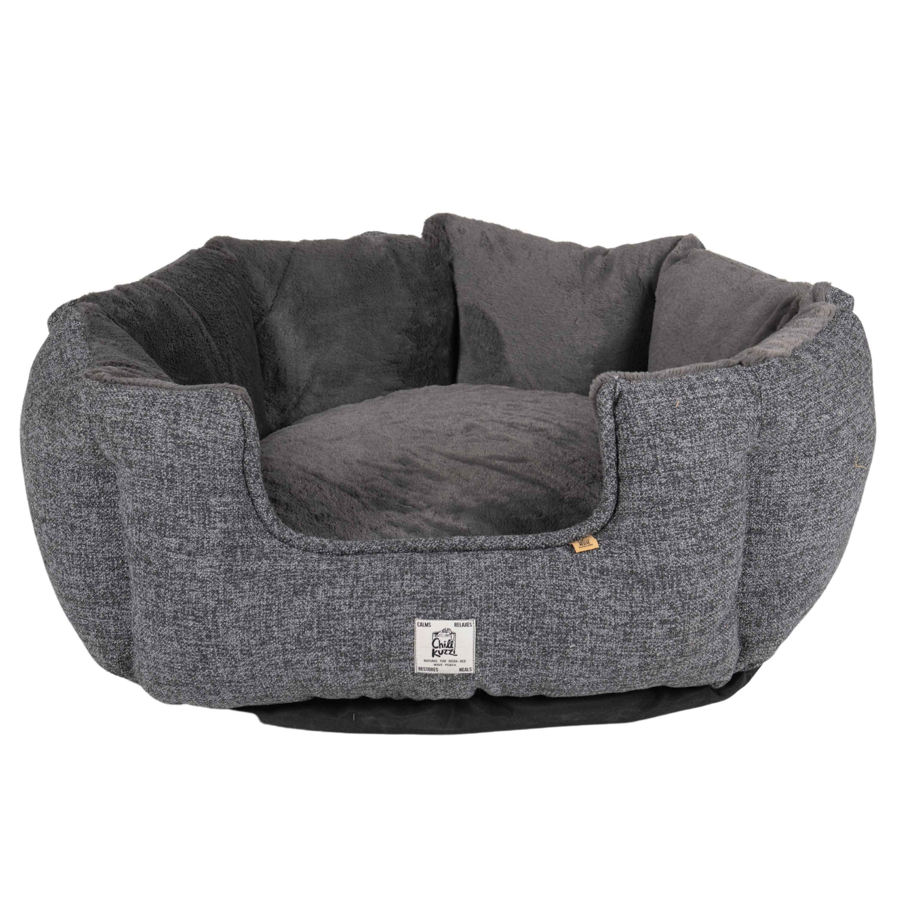 DGS Pet Products Chill Kuzzi FIR Round Bed Large Grey 36″ x 36″ x 15 ...
